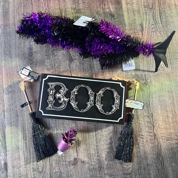 Ashland | Holiday | New Halloween Boo Sign Black Broom Spooky Tree ...